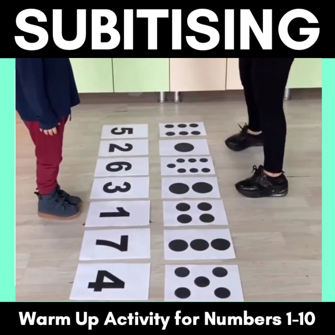 Kids Subitising Warm up Activity 1-10 Numbers dot to Number Jump Kids ...