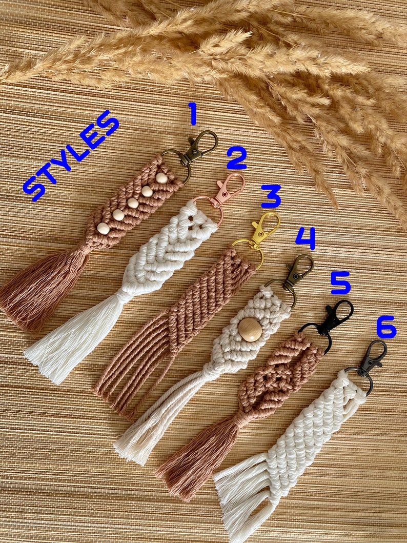 Macrame Keychain Keychain Boho Decoration - Etsy
