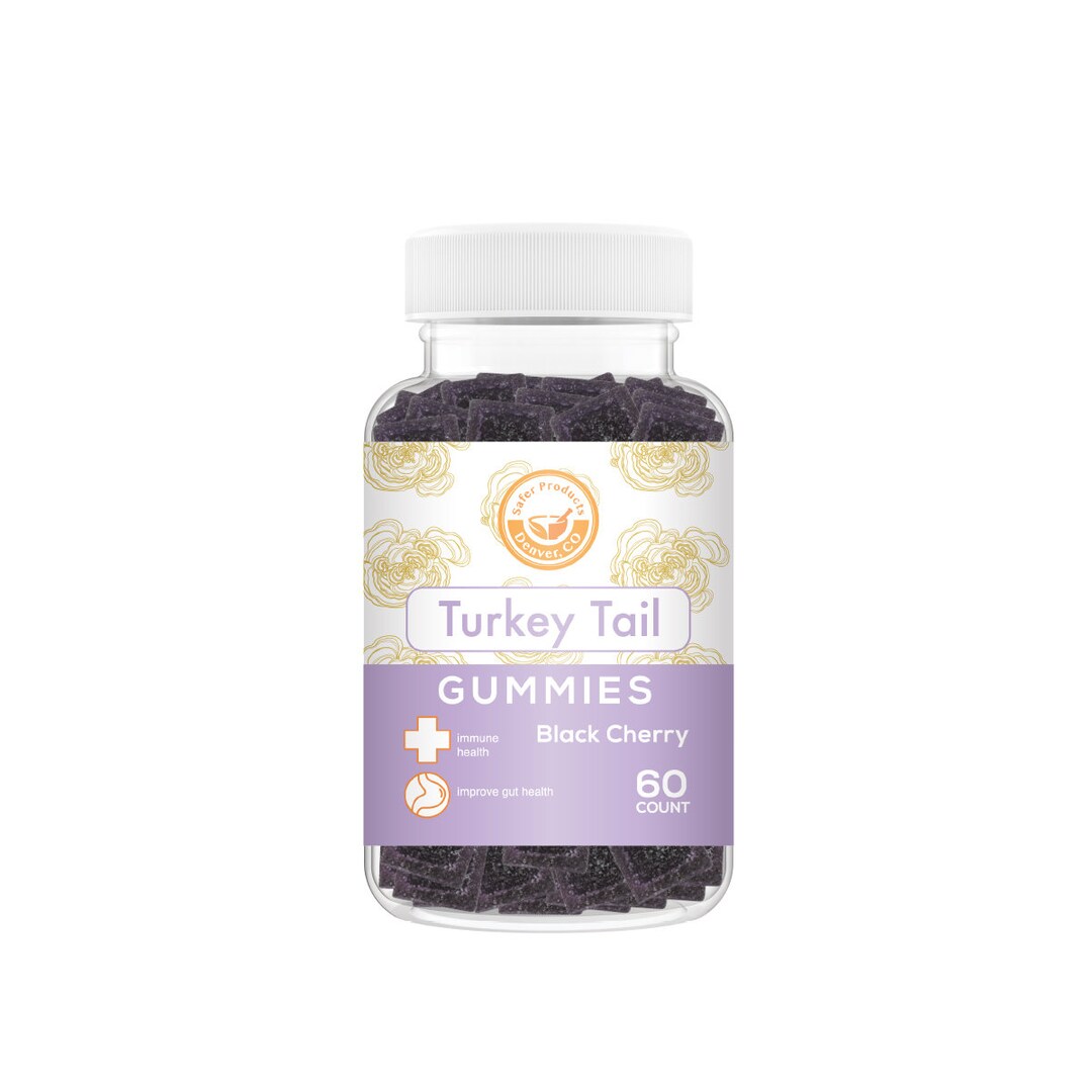 Turkey Tail Mushroom Gummy Vitamins Black Cherry Flavor - Etsy