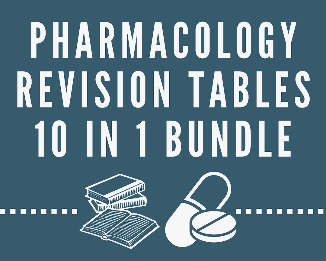 Pharmacology Revision Tables for Medical Students (10 in 1 Bundle 40% ...