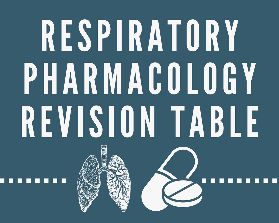 Respiratory Pharmacology Revision Table for Medical Students - Etsy