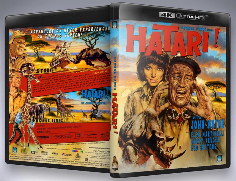 Hatari! - John Wayne 4k UHD Cover English and German for Self Printing - No Movie! - Etsy