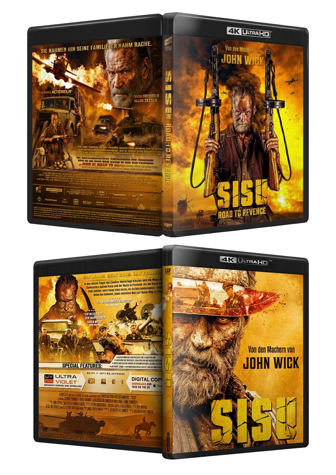 Cover Set Sisu 1 and 2 - UHD and DVD Slim Format 4K Cover 7 Mm Spine ...