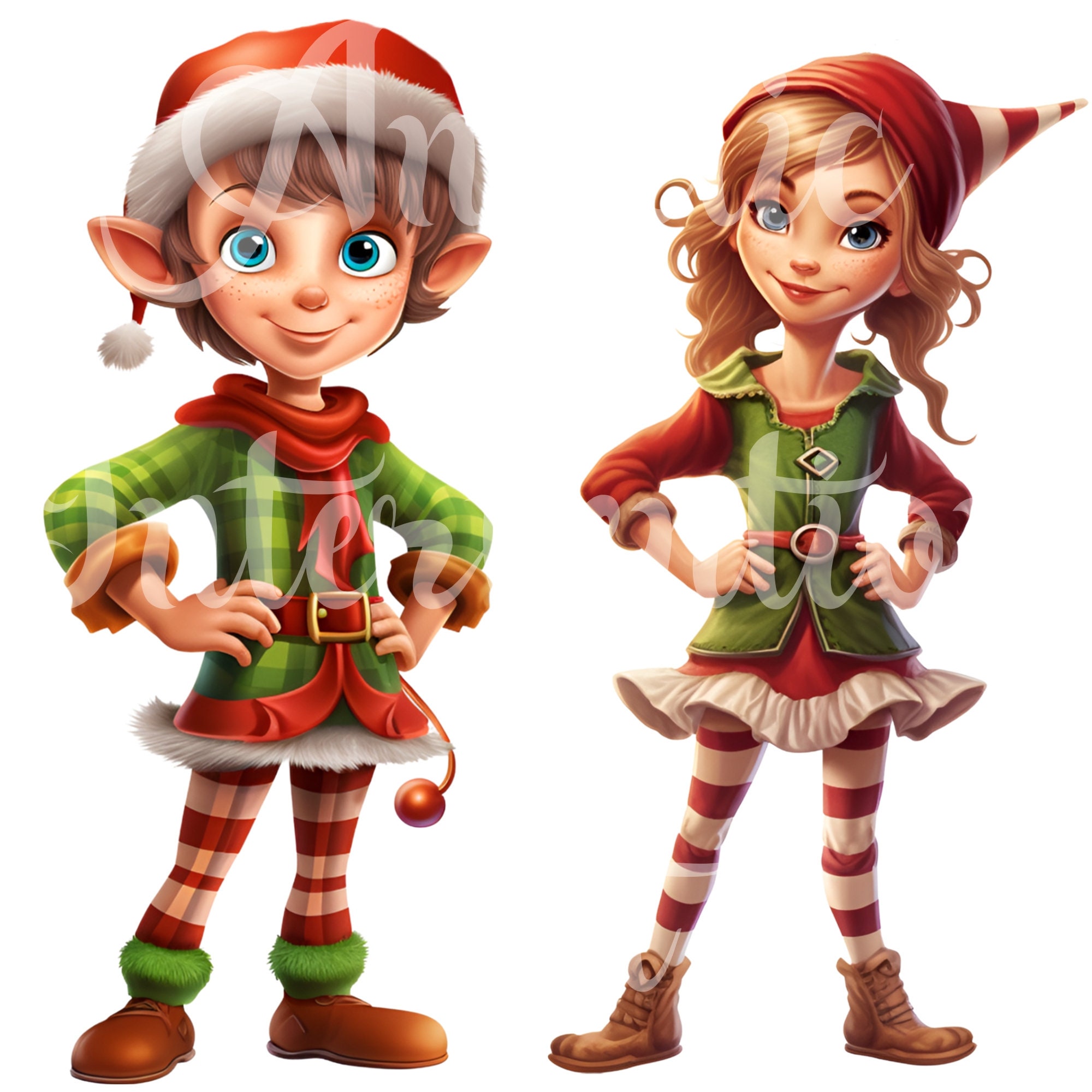 Christmas Elf PNG Bundle 15 Delightful Instant Download, Transparent ...