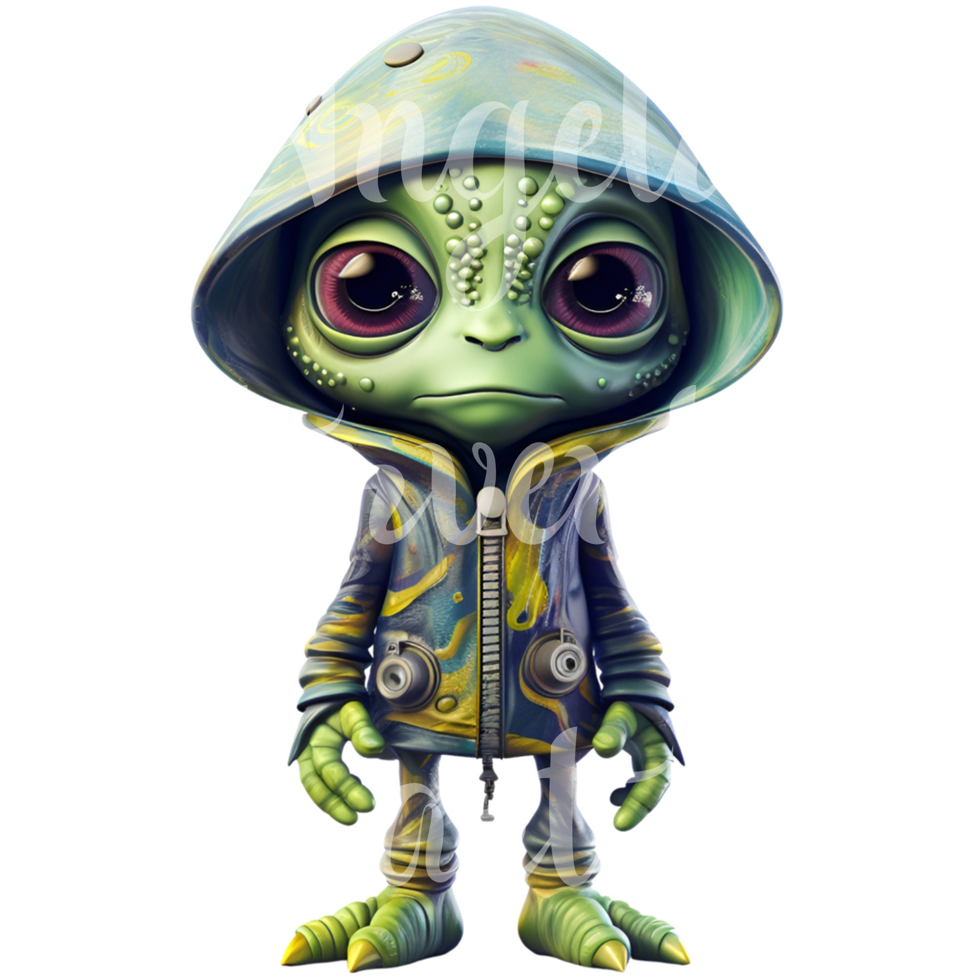 Cute Alien PNG Bundle, Adorable Aliens for Kid's Crafts, Space-themed ...