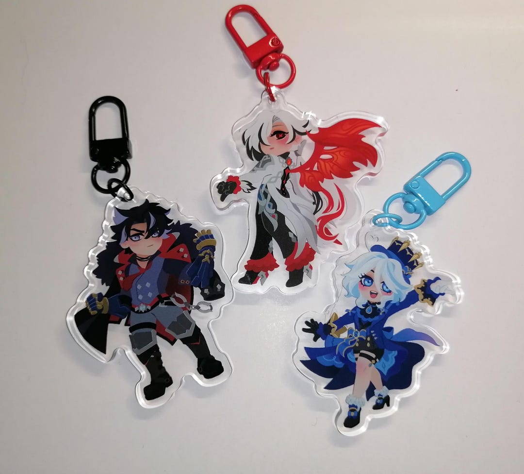 Genshin Impact Keychains Furina Wriothesley Arlecchino - Etsy