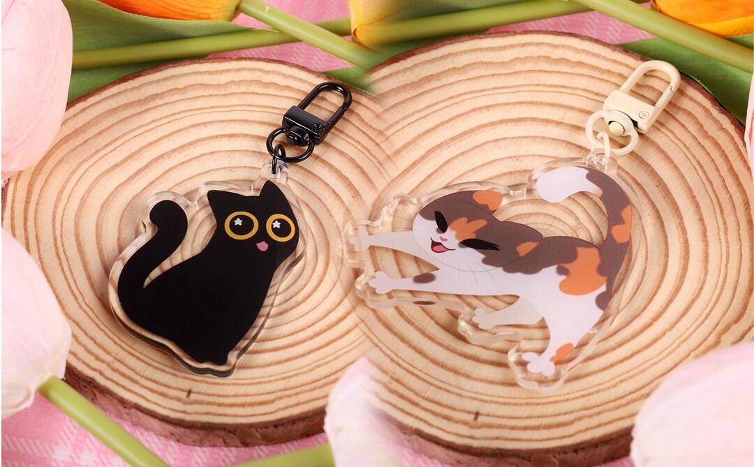 Keychains Black Cat Calico Cat - Etsy