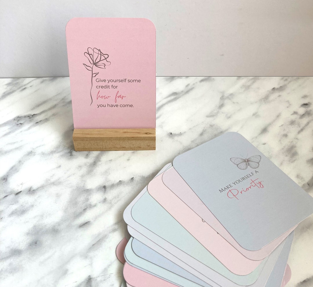 Self Care Affirmation Cards Set With Stand / 30 Pcs. Mom Life ...