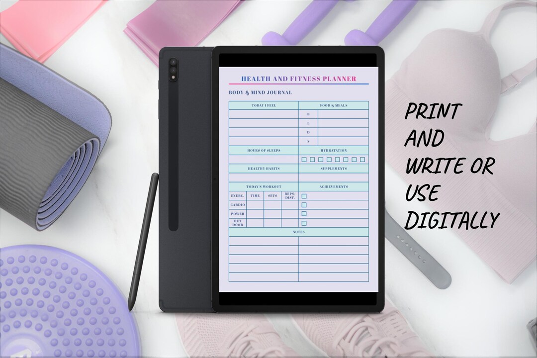 Printable Health and Fitness Planner, Editable Planner, Daily Fitness ...