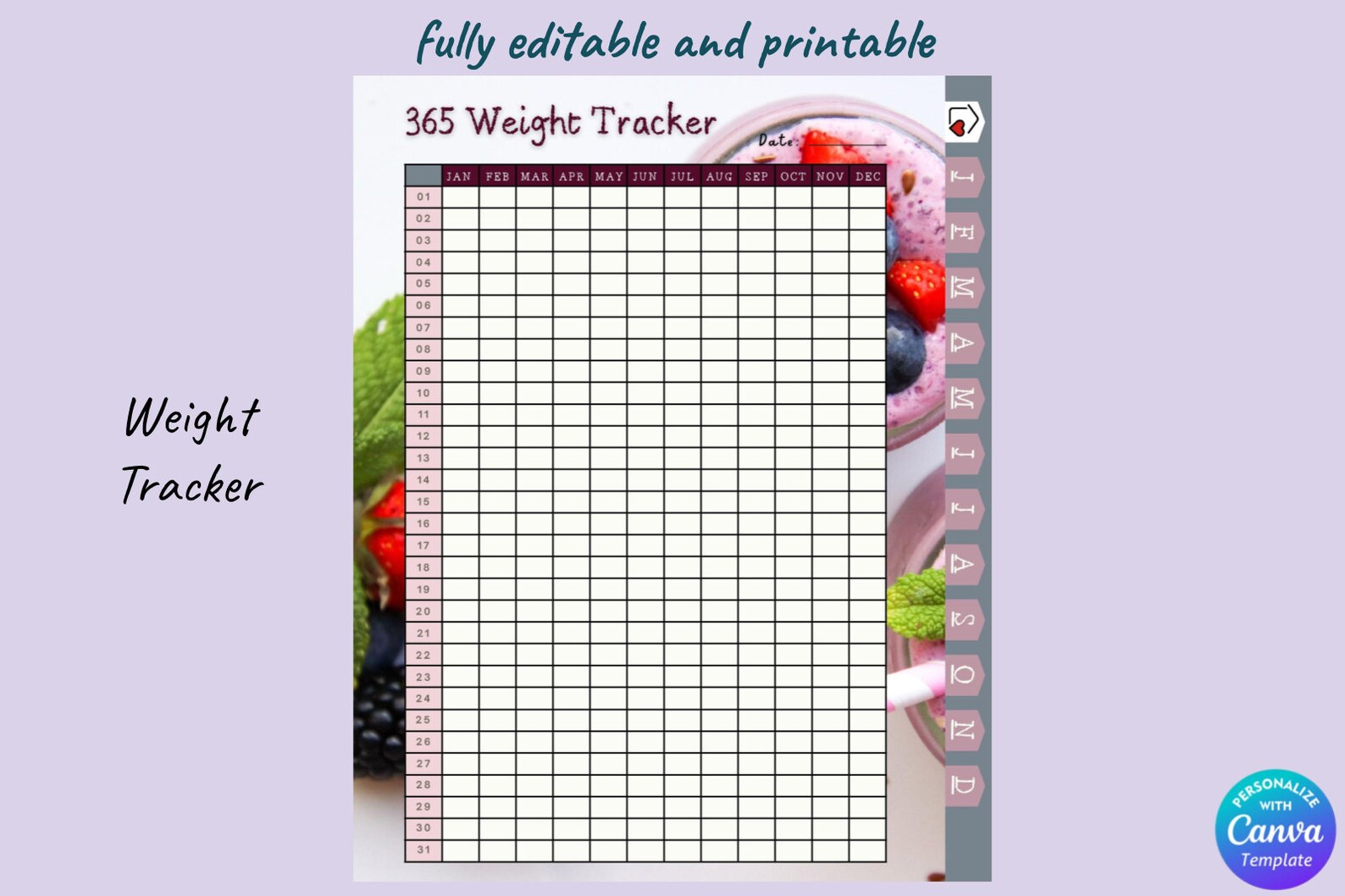 Printable Health and Fitness Planner, Mood Tracker, Mind Map Weekly ...