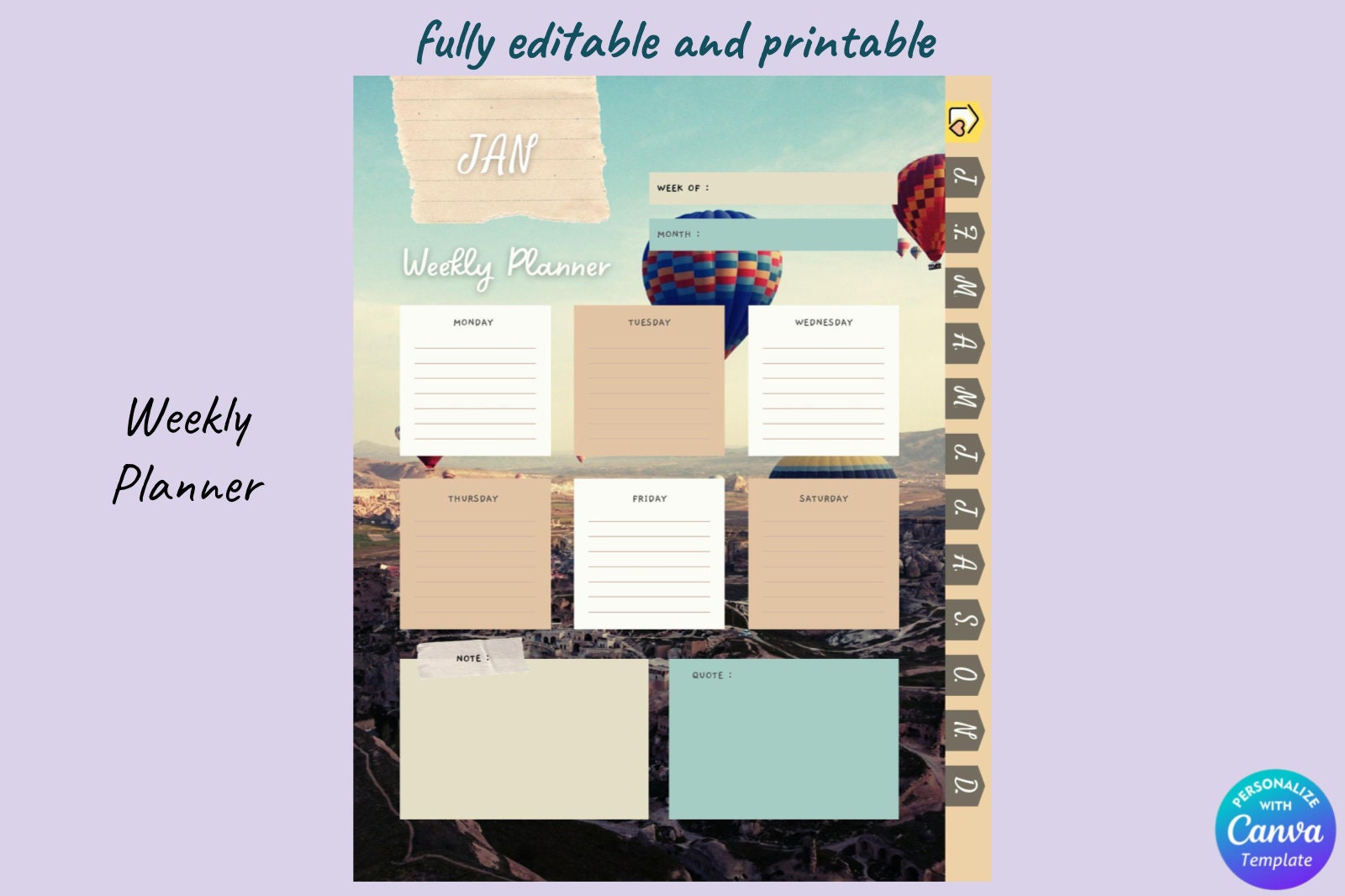 Printable Health and Fitness Planner, Mind Map, Body Measurement ...