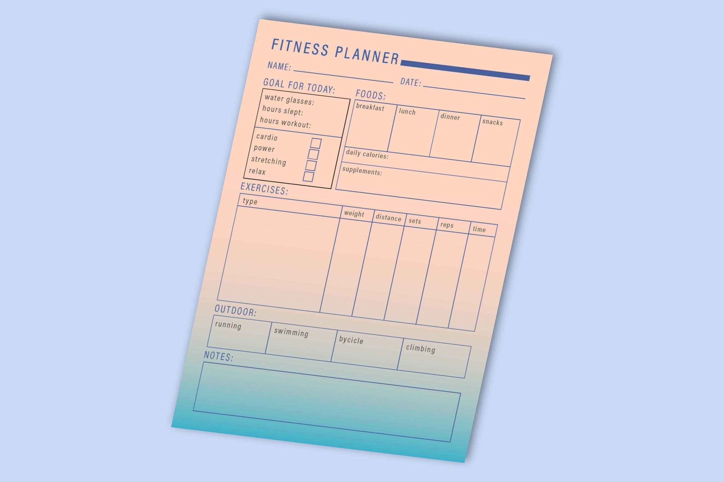 Printable Health and Fitness Planner, Editable Planner, Body ...