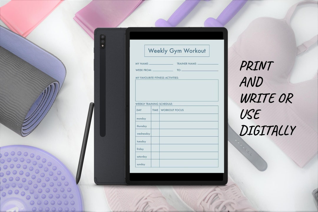 Printable Health and Fitness Planner, Weekly Gym Planner, Body ...