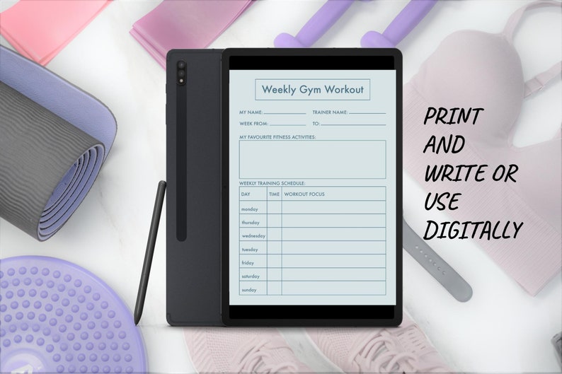 Printable Health and Fitness Planner, Weekly Gym Planner, Body ...