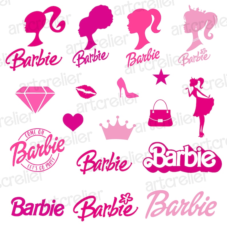 Barbi Barb Party Set, Clipart Digital Download, Png Printable Babe ...