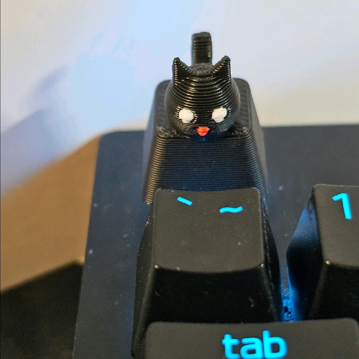 3D Printed Black Cat Key Cap quantity 2 - Etsy