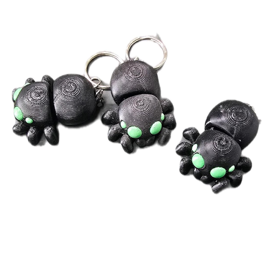 3 Articulated Spider Keychains With Web Key Holder - Etsy