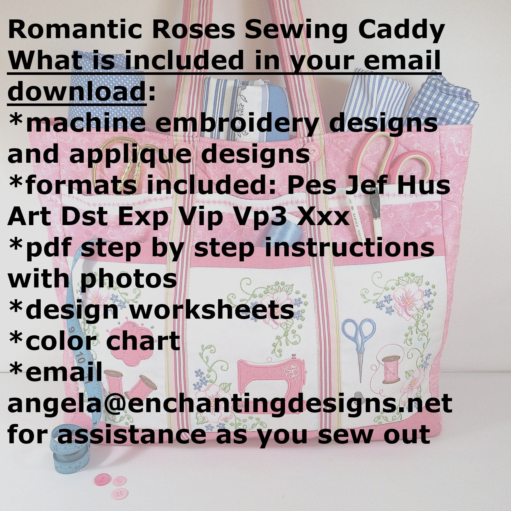 Machine Embroidery Designs, Patterns and Sewing Caddy Instructions ...