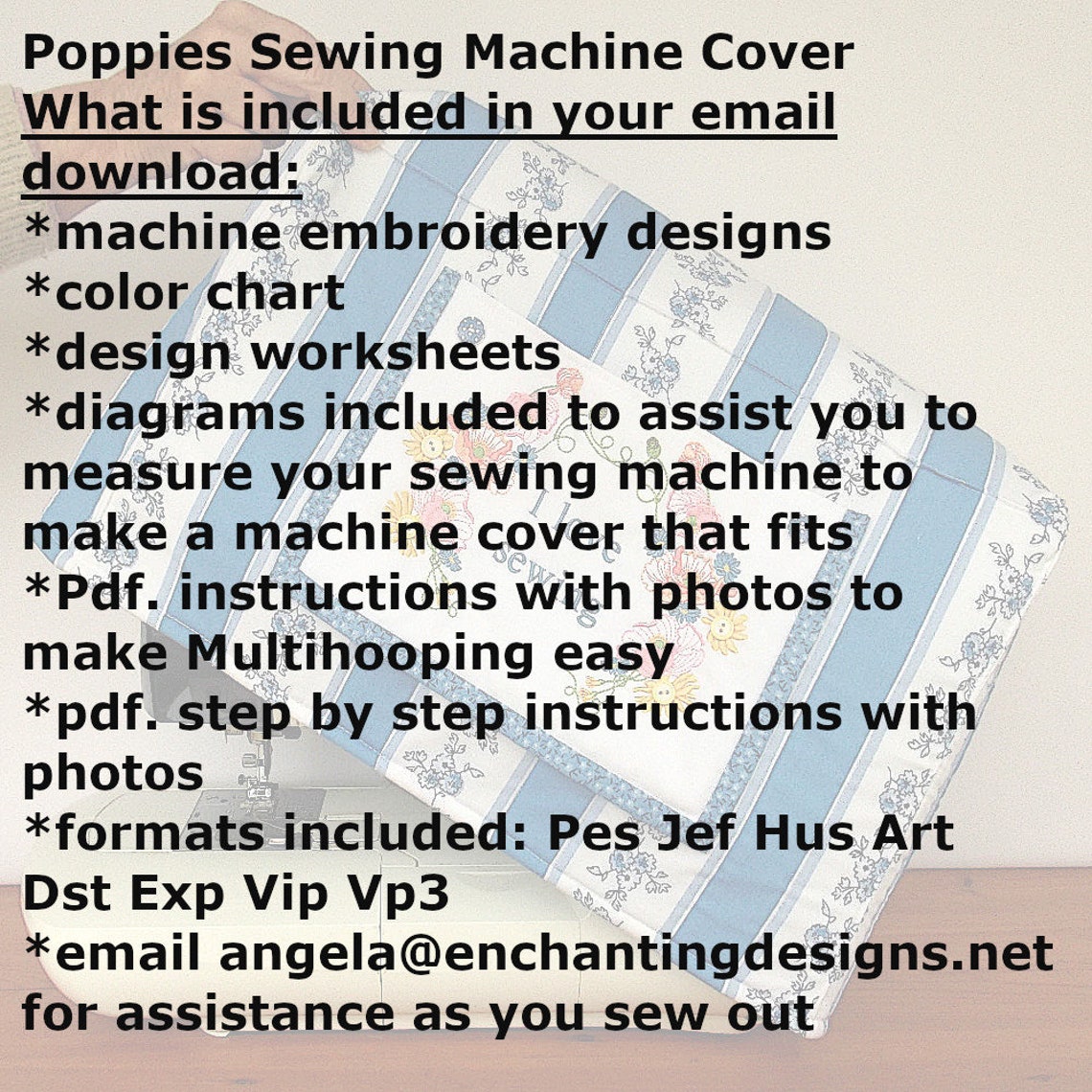 Machine Embroidery Designs, Patterns and Machine Cover Instructions ...