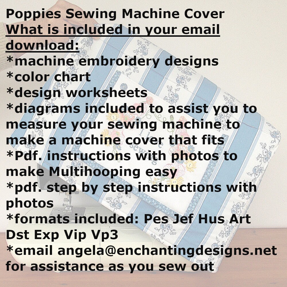 Machine Embroidery Designs, Patterns and Machine Cover Instructions ...