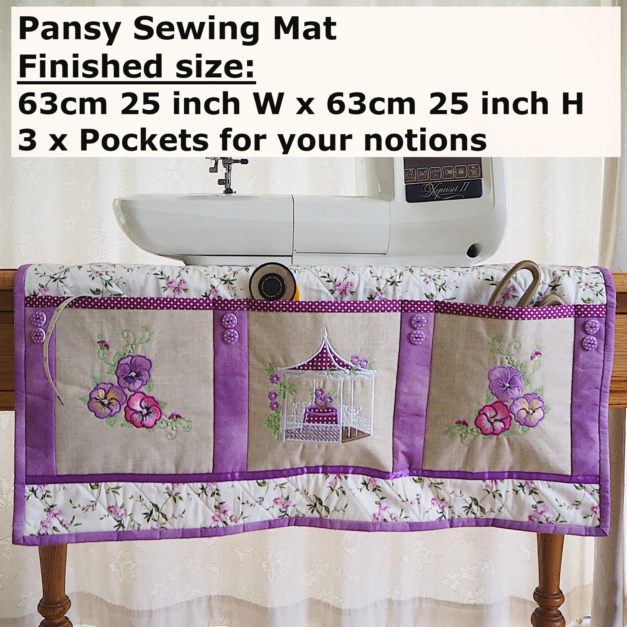 Machine Embroidery Designs, Patterns and Sewing Mat Instructions (pansy ...
