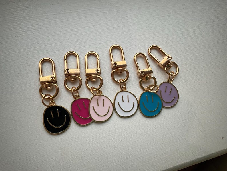 Cute Smiley Face Keychains - Etsy
