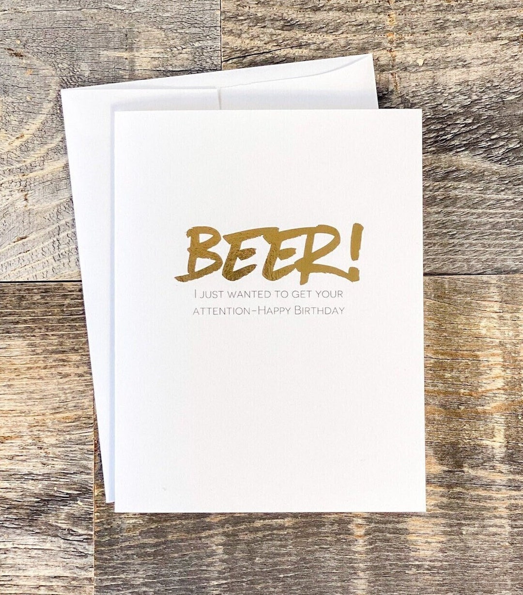 Foiled - Beer Birthday Card | Funny Birthday | Beer Lover | 21st ...