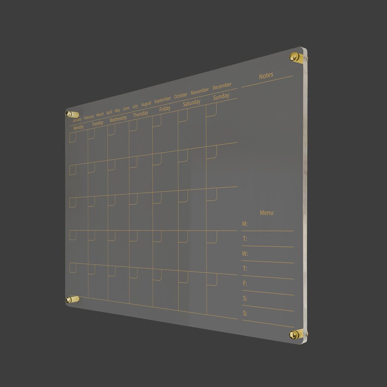 Personalized Acrylic Calendar for Wall Custom Weekly Planner - Etsy