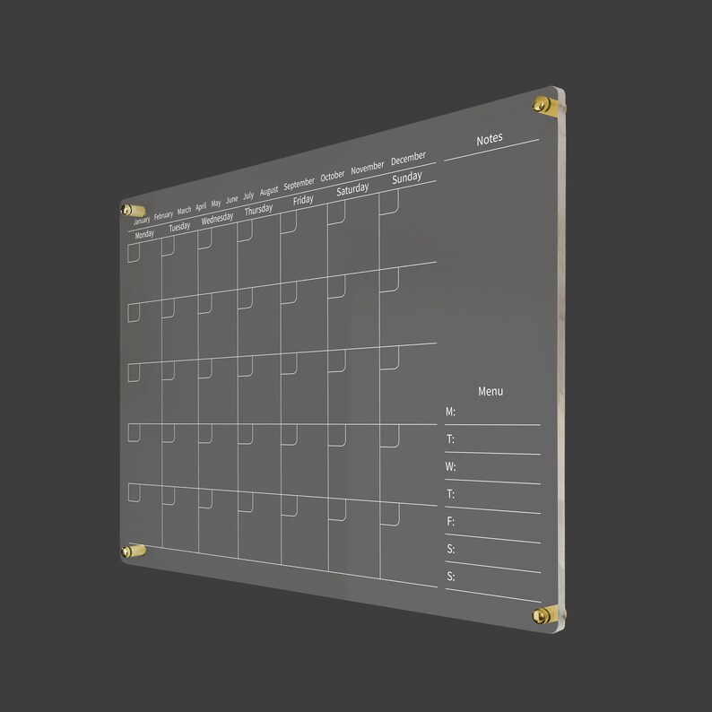 Personalized Acrylic Calendar for Wall Custom Weekly Planner - Etsy