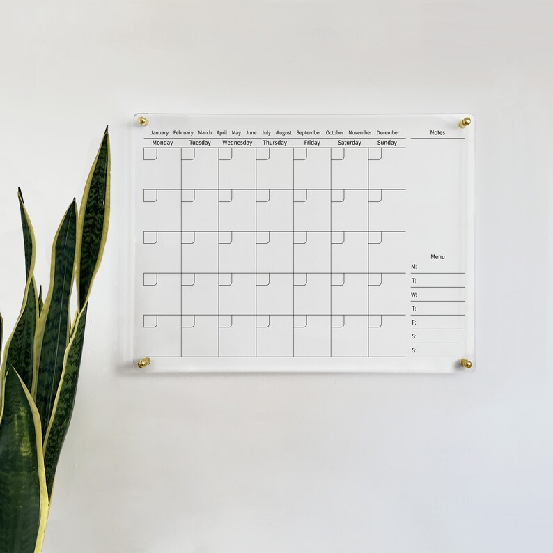 Personalized Acrylic Calendar for Wall Custom Weekly Planner - Etsy