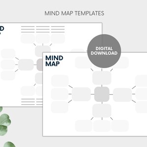 Mind Map Template,minimalistic Brainstorm Printable, Brainstorming ...