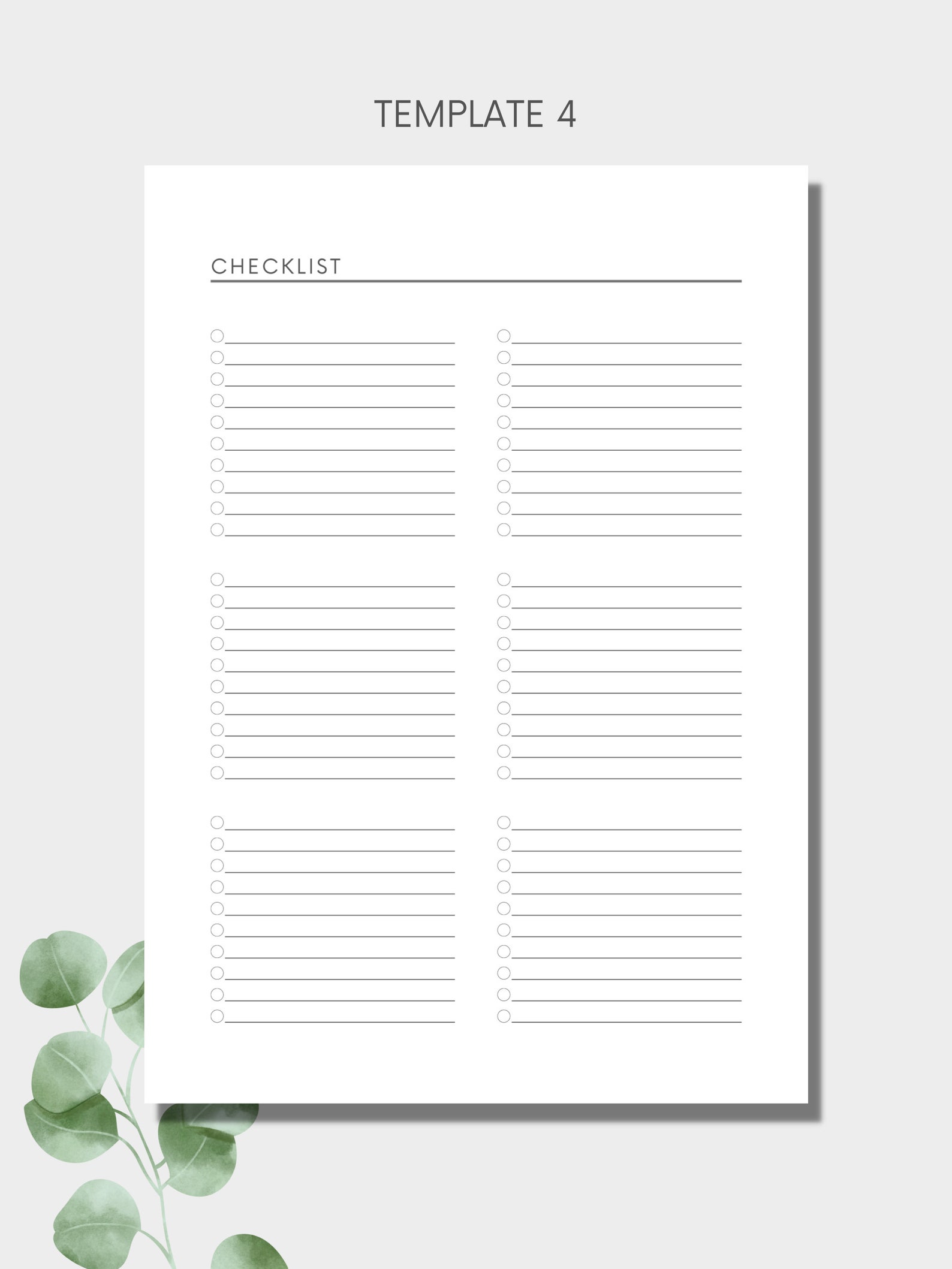 Printable Blank Checklist Bundle, Checklist Template, Minimalistic ...