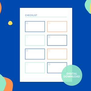 Printable Blank Checklist Bundle, Checklist Template, Colorful ...