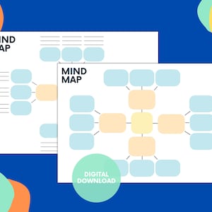 Mind Map Template, Brainstorm Printable, Brainstorming, Idea Map A4 - Etsy