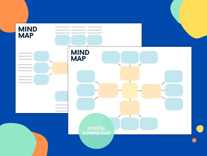 Mind Map Template, Brainstorm Printable, Brainstorming, Idea Map A4 - Etsy