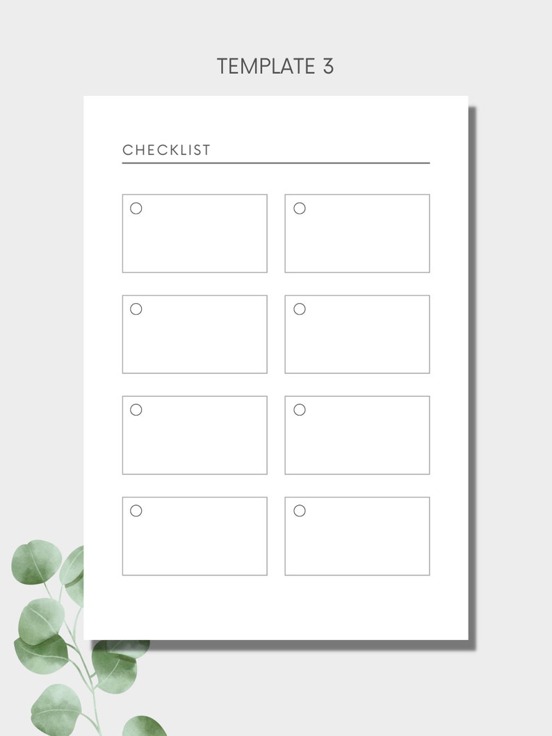Printable Blank Checklist Bundle, Checklist Template, Minimalistic ...
