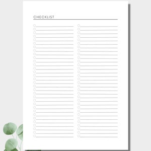 Printable Blank Checklist Bundle, Checklist Template, Minimalistic ...
