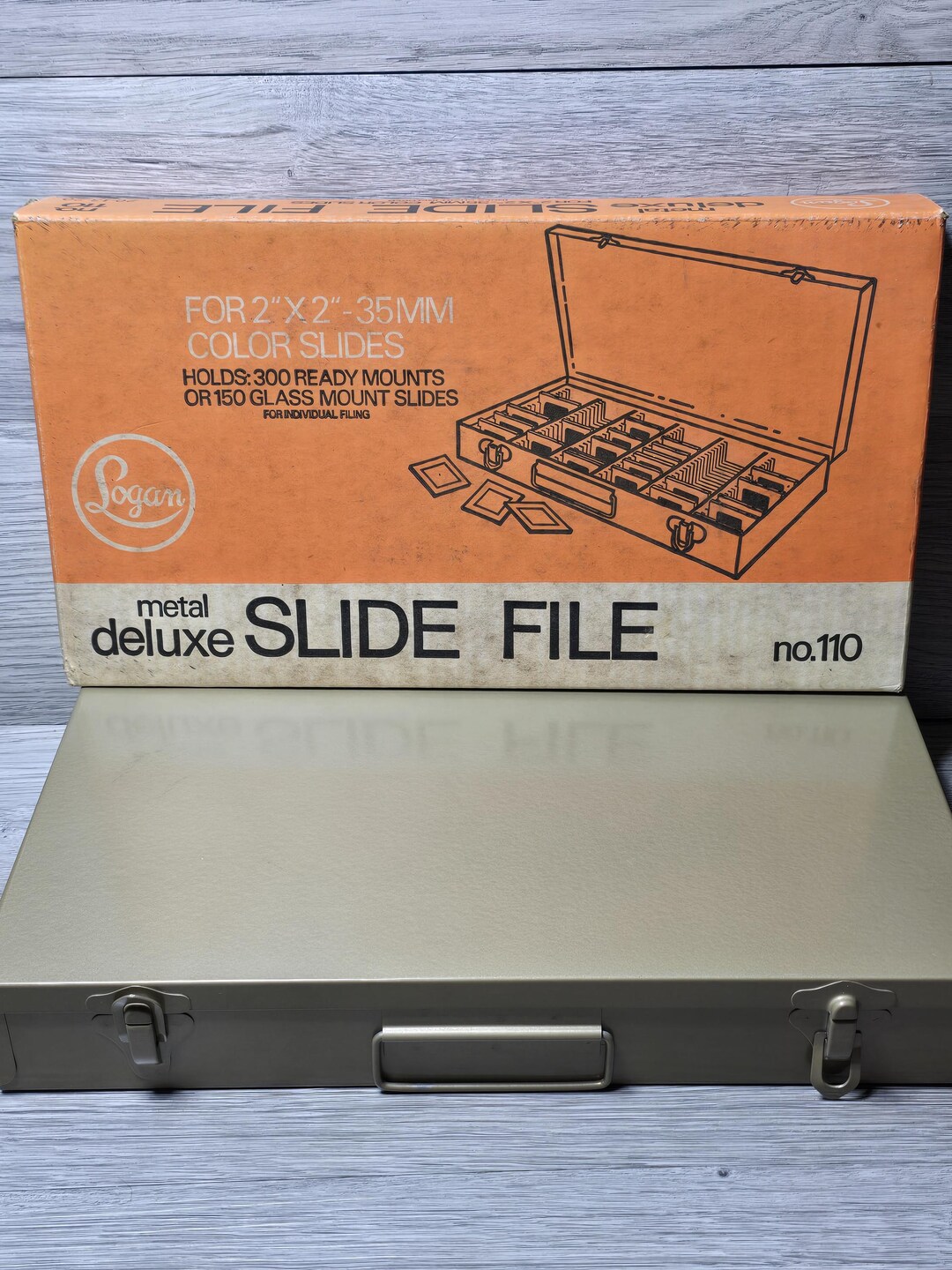 Vintage Logan Metal Deluxe Slide File No. 110 for 2x2 35mm Color Slides ...