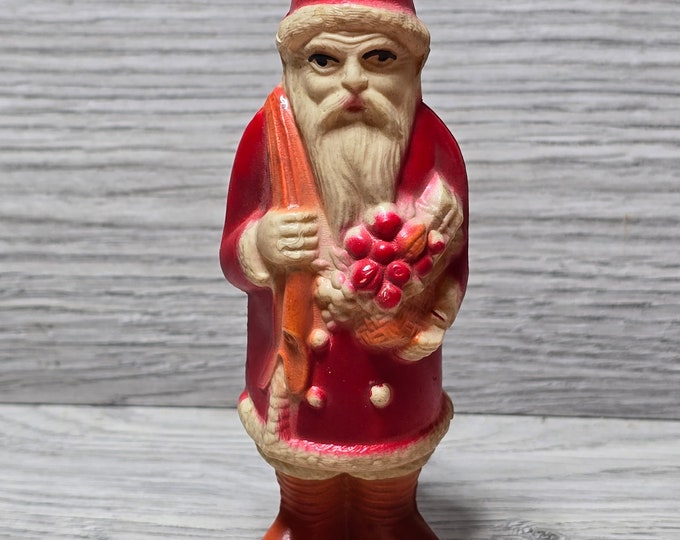 1930s Celluloid Santa Claus With Fruit Basket and Doll Minor Damage - Etsy