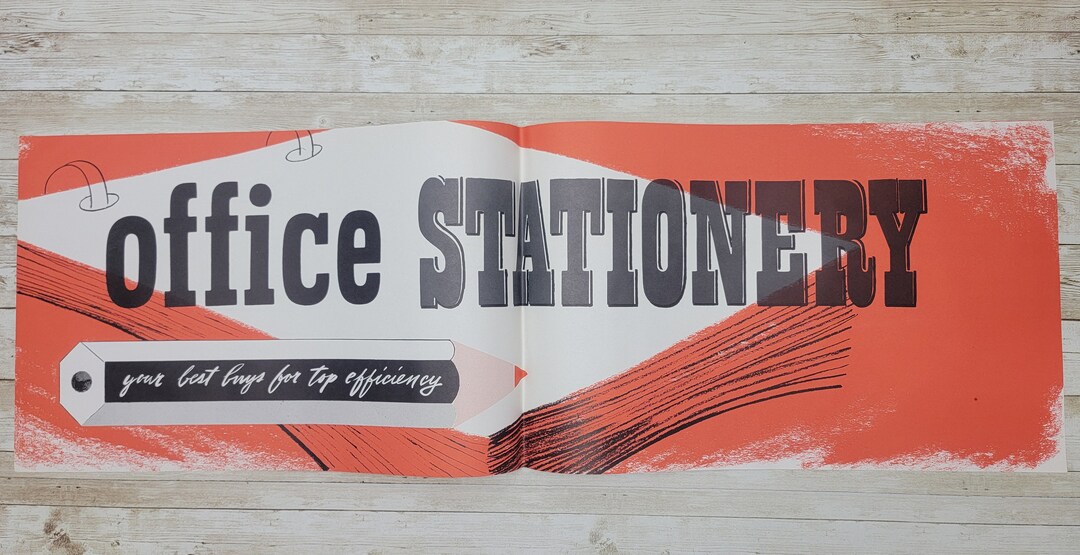 1950s NOS Store Display Office Stationary Poster 34"x11" - Etsy