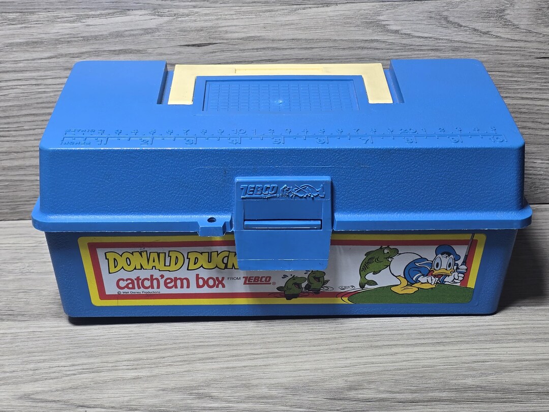 Vintage Disney Donald Duck Catch Em Box Zebco Childs Fishing Tackle Box ...