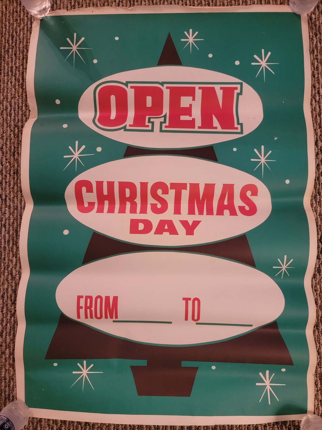 1950s Christmas Store Front Display Sign Starburst Poster - Etsy