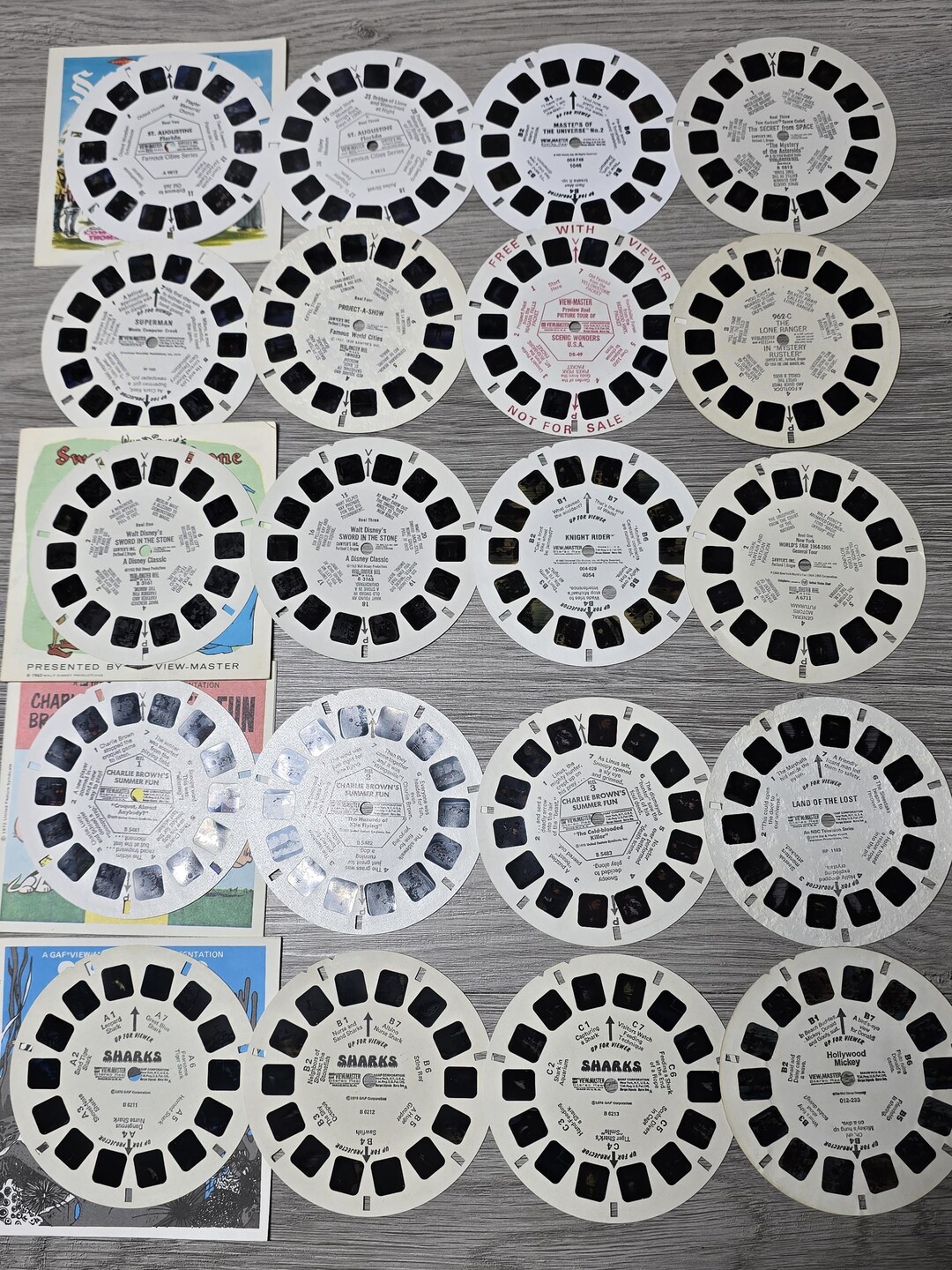 Vintage View-master Reel Lot of 20 Miscellaneous Loose Reels Disney ...