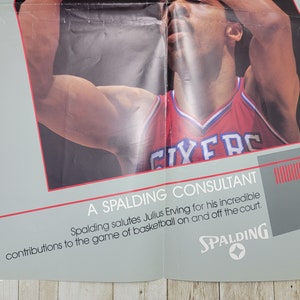 1980s Julius Erving Dr J SPALDING Poster Philadelphia 76ers NBA - Etsy