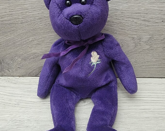 Princess Diana Purple Bear TY Beanie Baby Babies Toy PE Pellets - Etsy