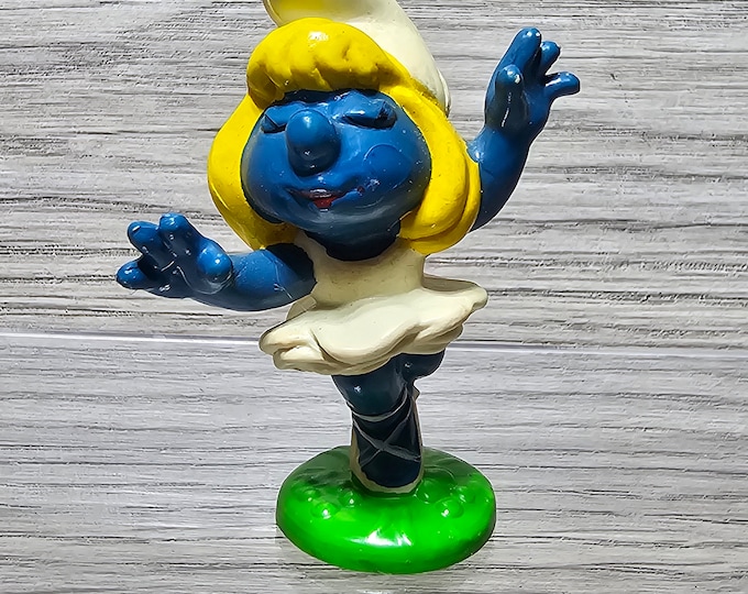 1978 Smurfs Smurfette Ballerina Dance Smurf Figure PVC Toy Peyo ...