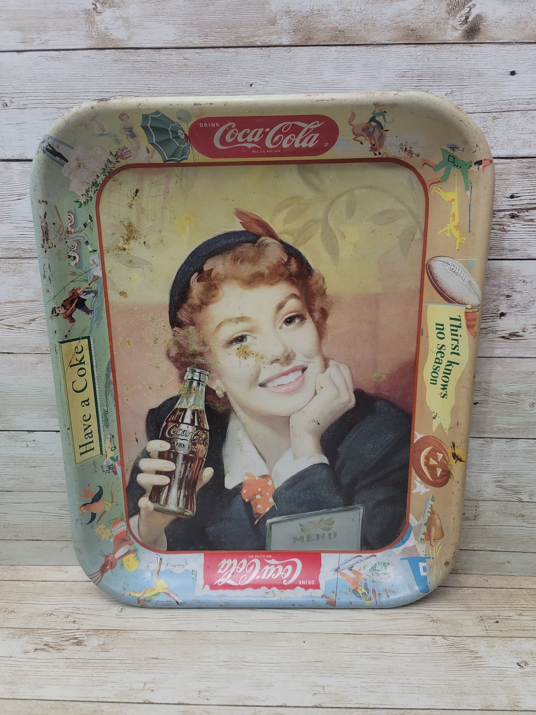 1950's Coca-cola Coke Thirst Knows No Season Serving Tray - Halloween ...