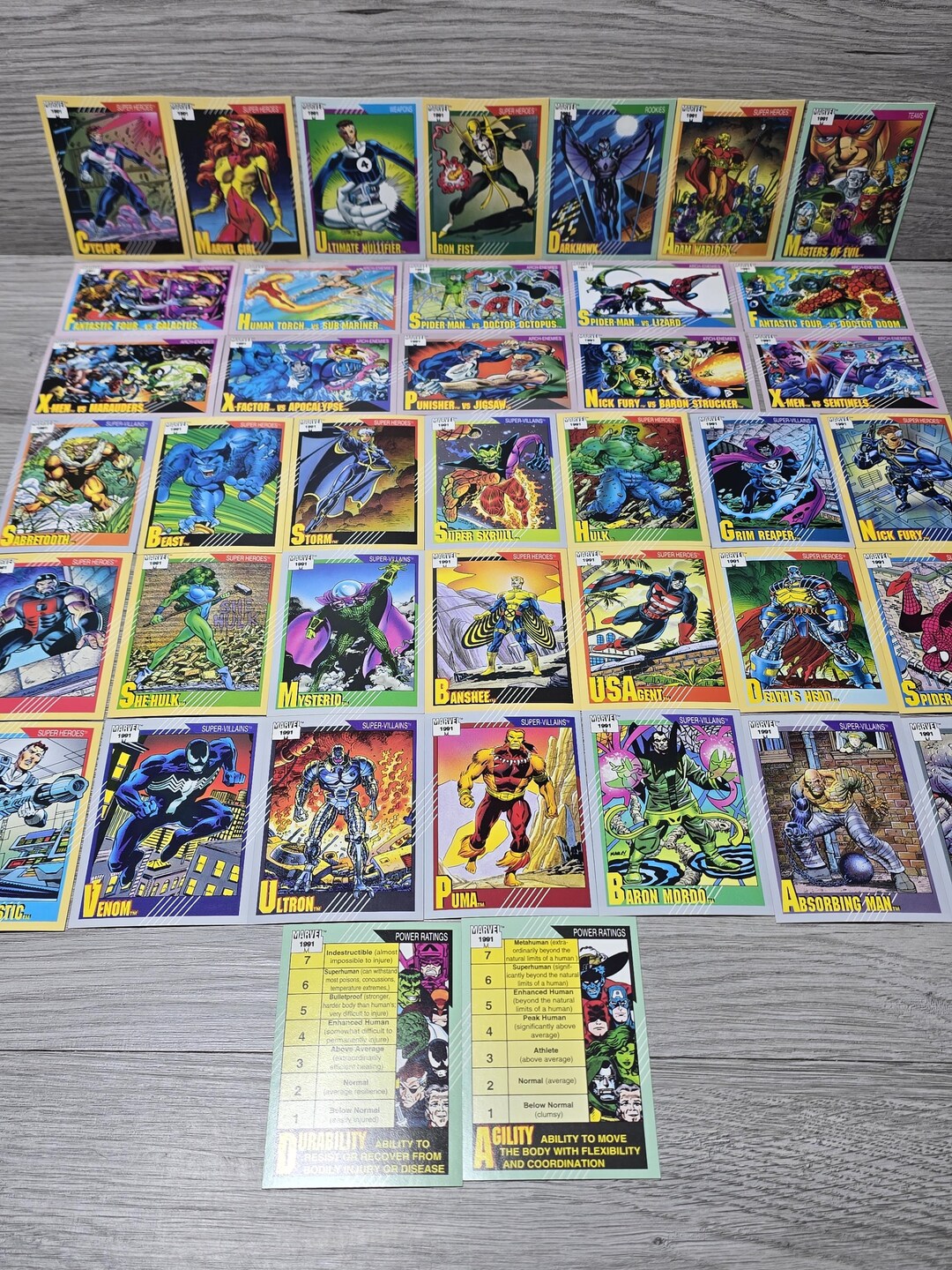 1991 Marvel Impel Card Lot of 40 Trading Cards Very Nice Condition - Etsy
