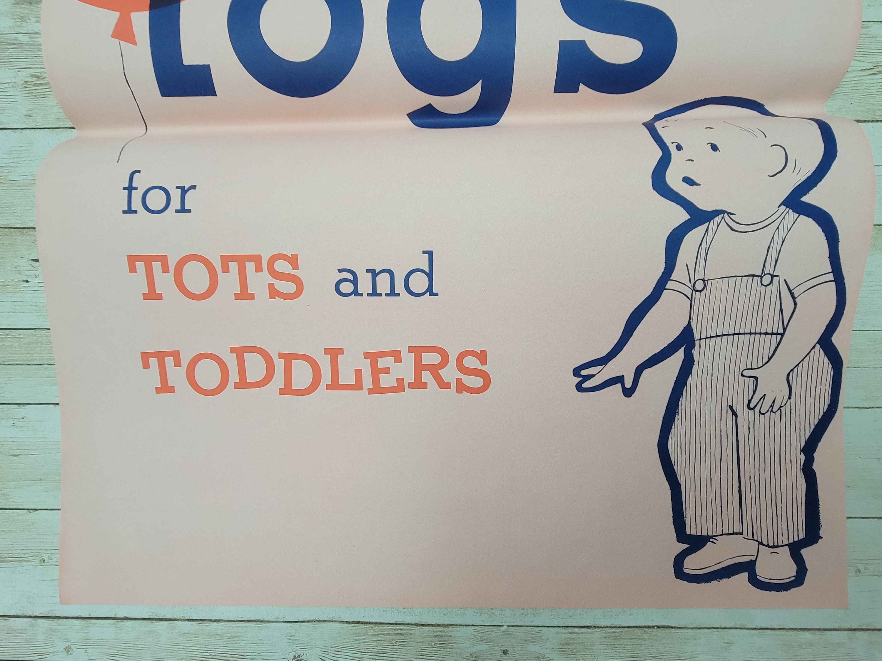 1950s NOS Store Display Togs Tots Toddlers Sale Poster Sign - Etsy