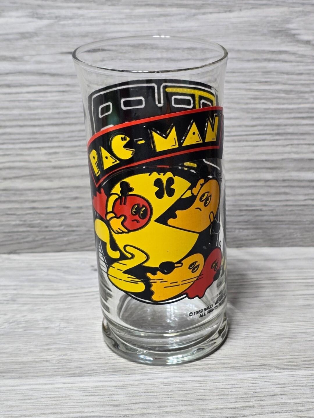 1982 Pac Man Glass Tumbler Collector Series Bally Midway Classic Pac ...